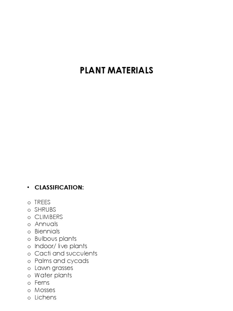 Plant Materials | PDF | Trees | Shrub