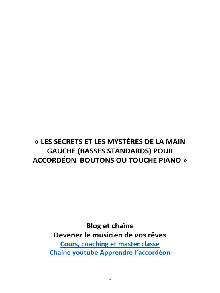 Secrets de la Main Gauche à l'Accordéon | PDF | Accord (Musique ...