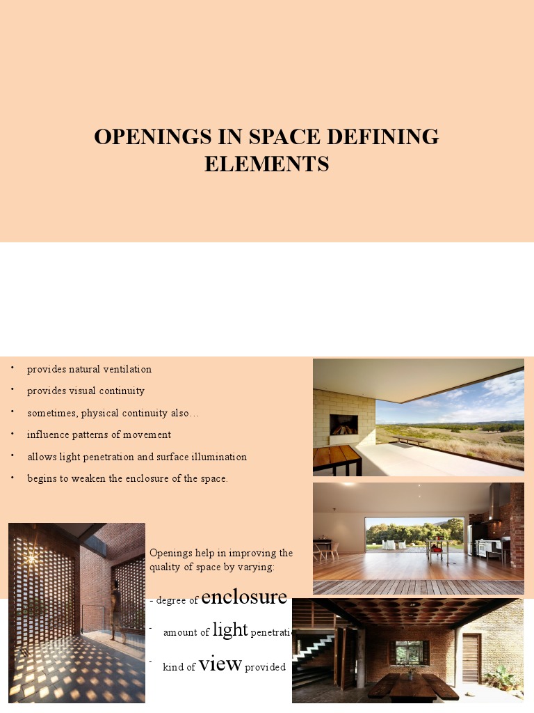How openings define and improve spaces | PDF