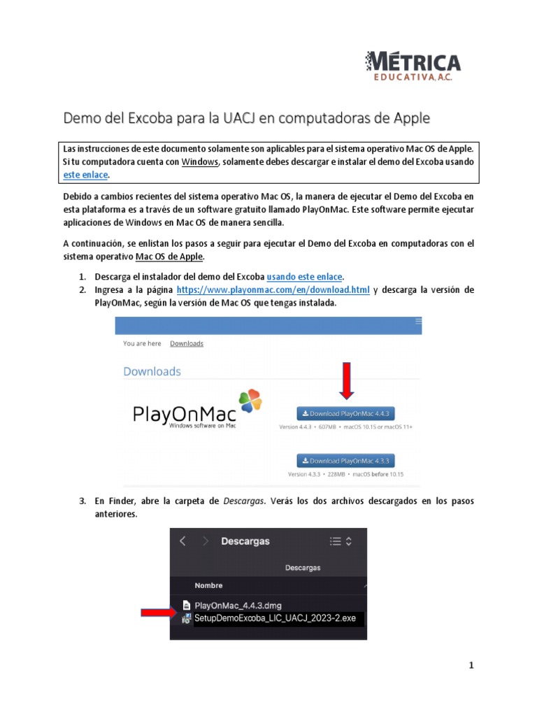 Demo Del Excoba para La UACJ en Computadoras de Apple: Este Enlace ...