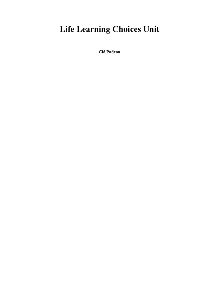 Life Learning Choices Unit 1 | PDF | Stress (Biology) | Psychological ...