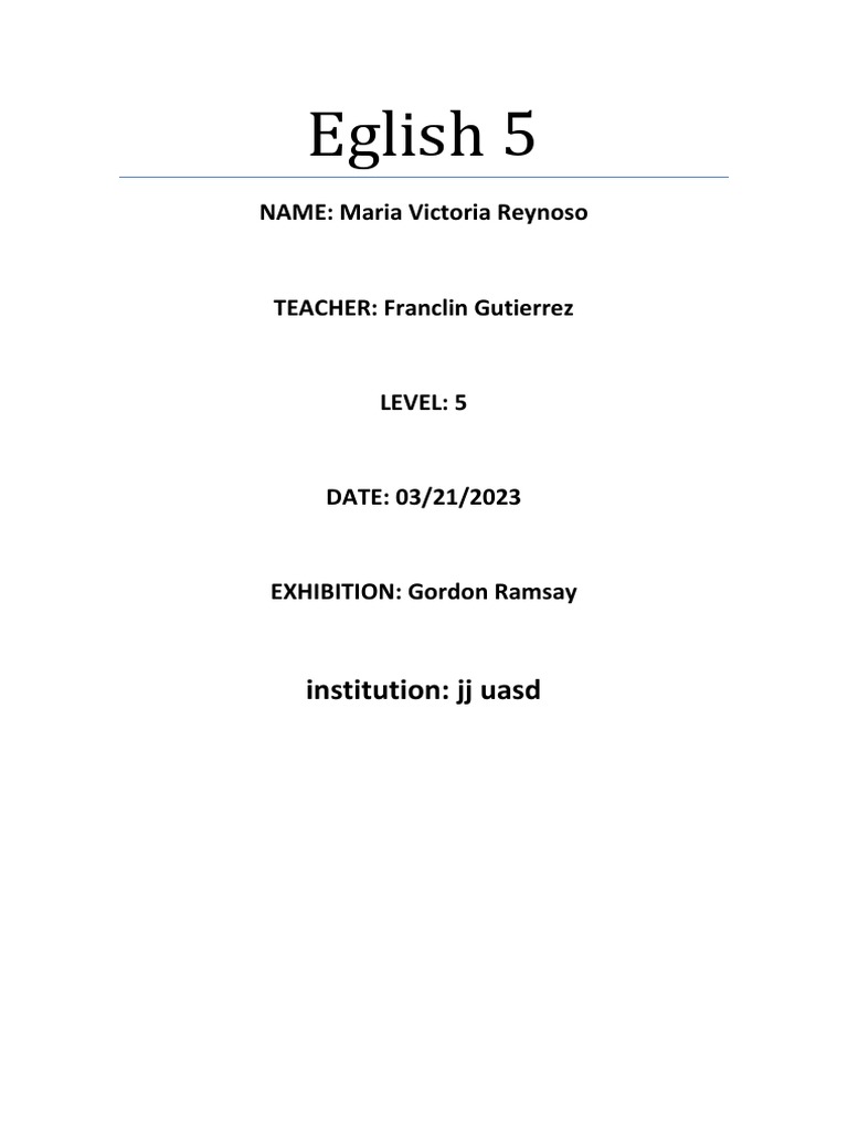 Eglish 5-Exposure - Final Work | PDF | Gastronomy | Restaurants