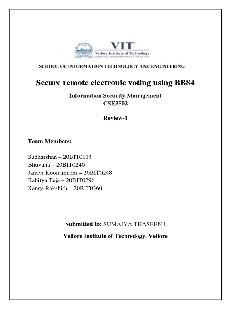 Ismreview 1 | PDF | Electronic Voting | Public Key Cryptography