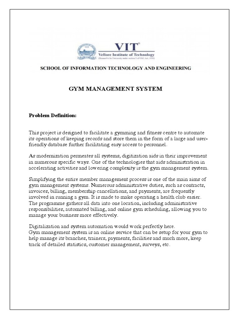 Gym Management System | PDF | Automation | World Wide Web
