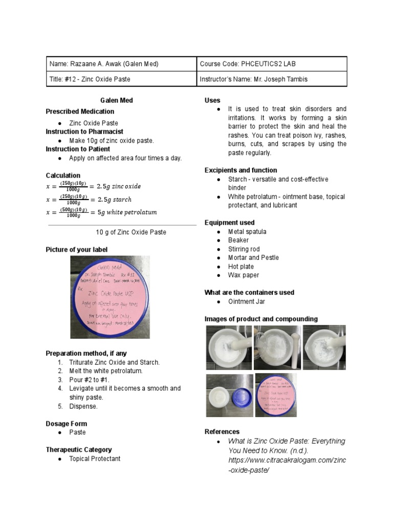 What Is Zinc Oxide Paste: Everything You Need To Know. (N.D.) - Oxide-Paste | PDF | Topical ...