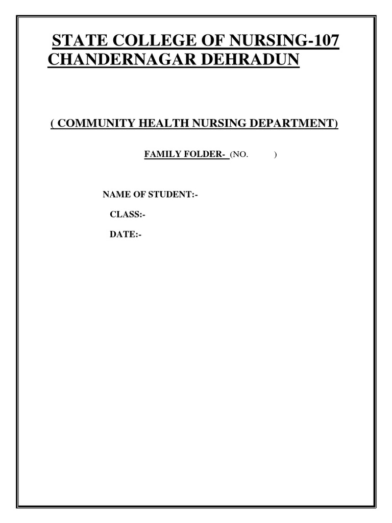 Family Folder in Community Health Nursing | PDF | Menstruation | Pregnancy