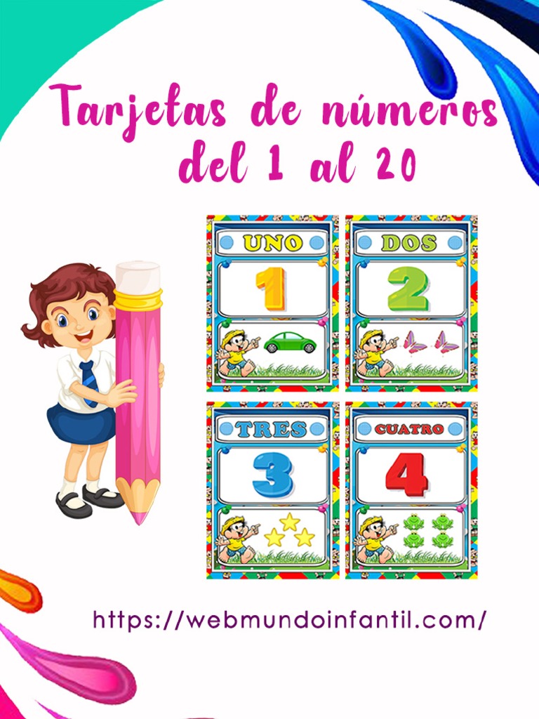 Tarjetas de Números Del 1 Al 20 | PDF