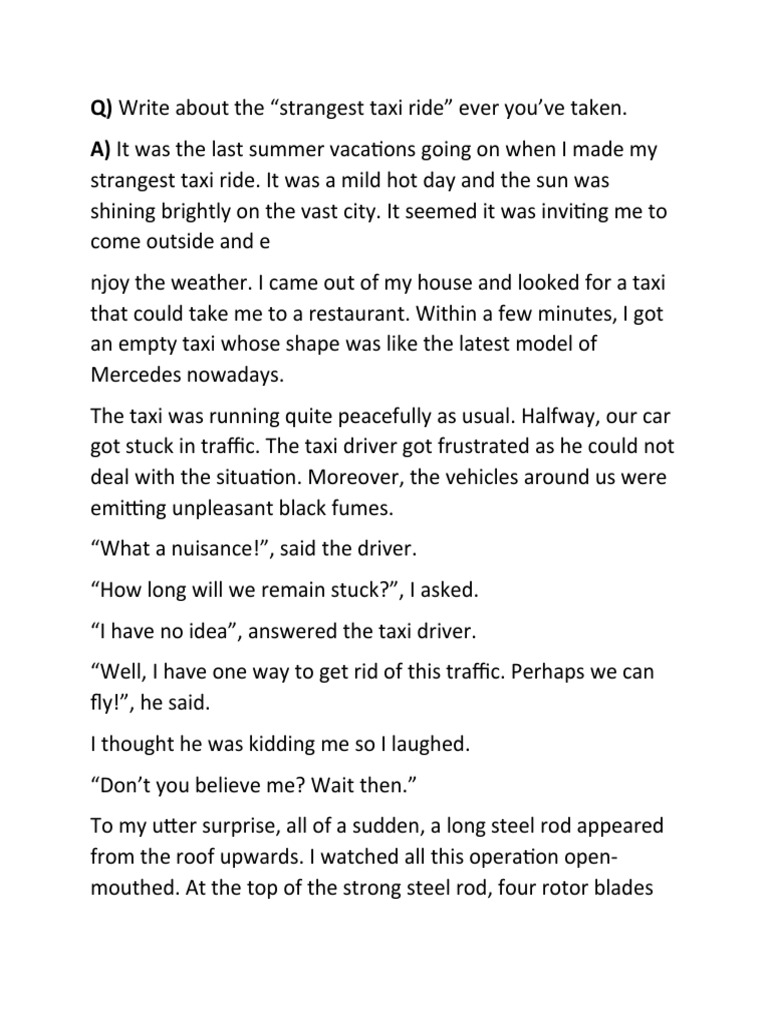 The Strangest Taxi Ride | PDF