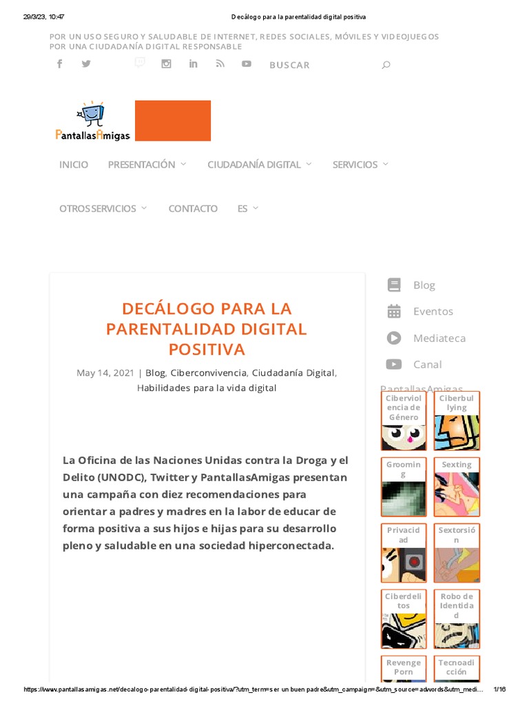 Decálogo para La Parentalidad Digital Positiva | PDF | Videojuegos ...