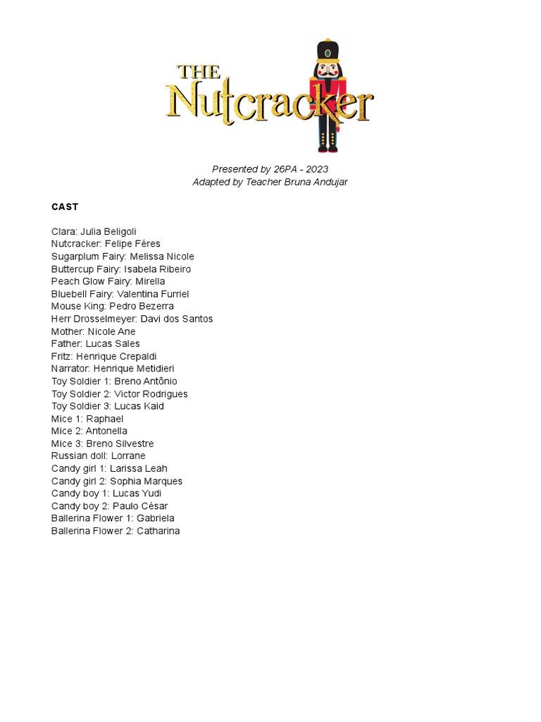 Cópia Alunos - The Nutcracker 2023 | PDF | The Nutcracker