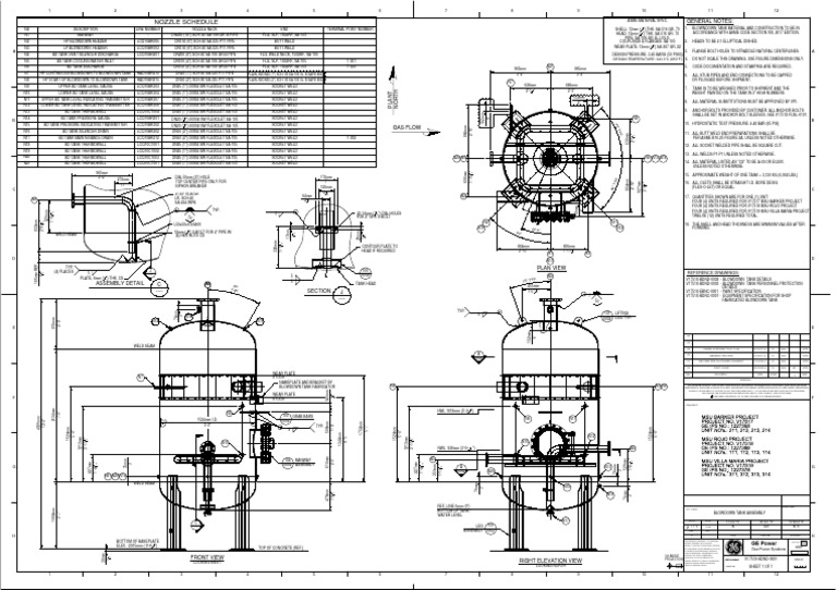 Blowdown Tank Nozzle Schedule Details | PDF | Pipe (Fluid Conveyance ...