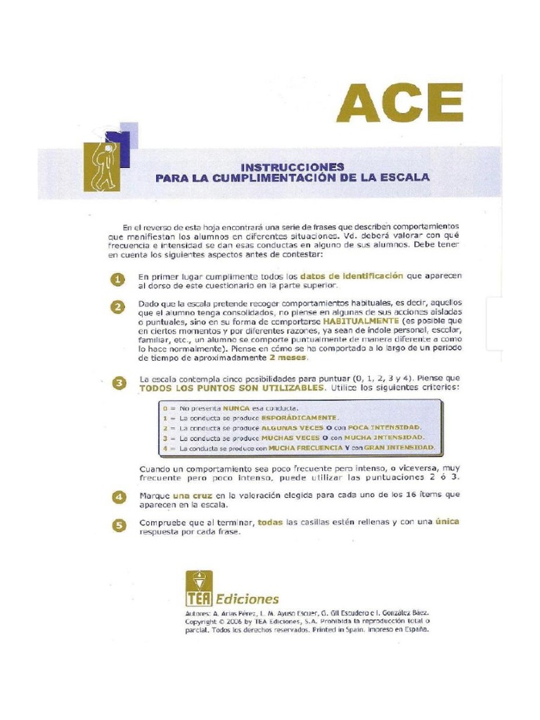 Cuestionario ACE para Agresividad | PDF