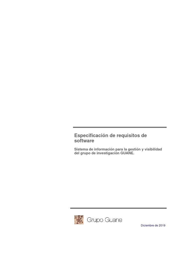 Especificación de Requisitos de Software | PDF | Usuario (informática) | Software