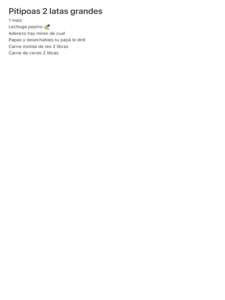 Pitipoas 2 Latas Grandes | PDF
