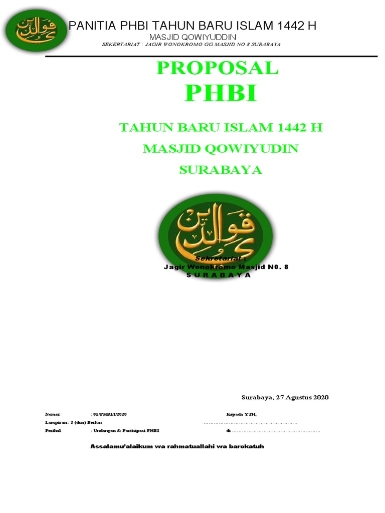 Undangan PHBI Tahun Baru Islam 1442 H | PDF