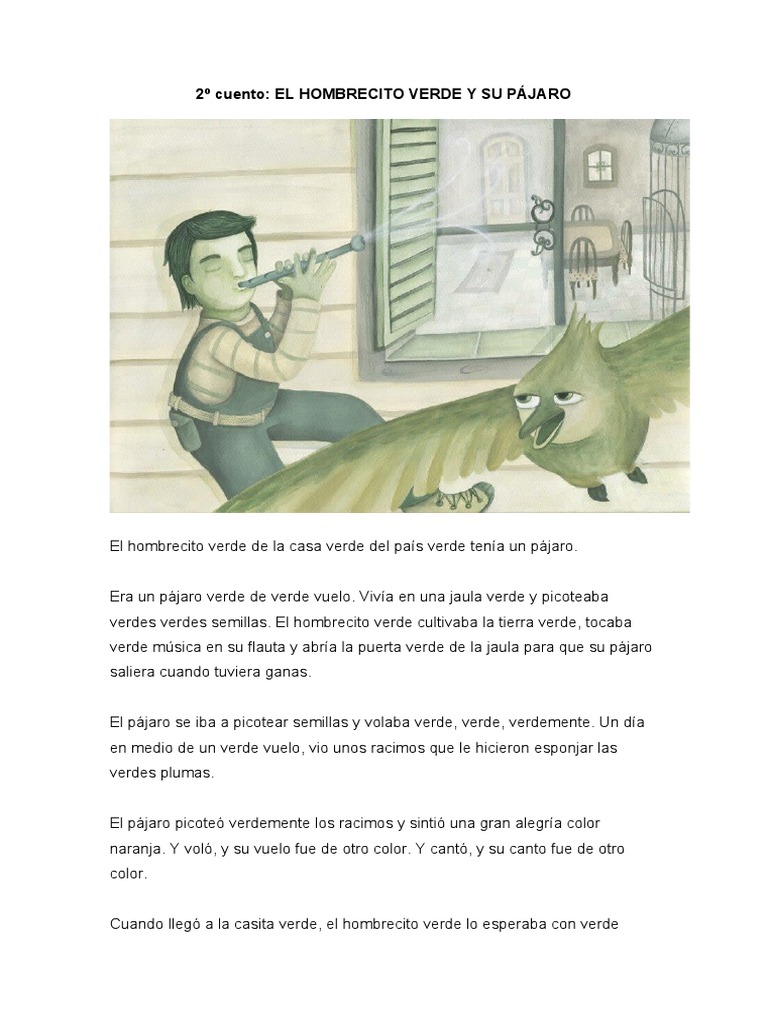 CUENTO (EL HOMBRECITO VERDE Y SU PAJARO) de Laura Devetach | PDF