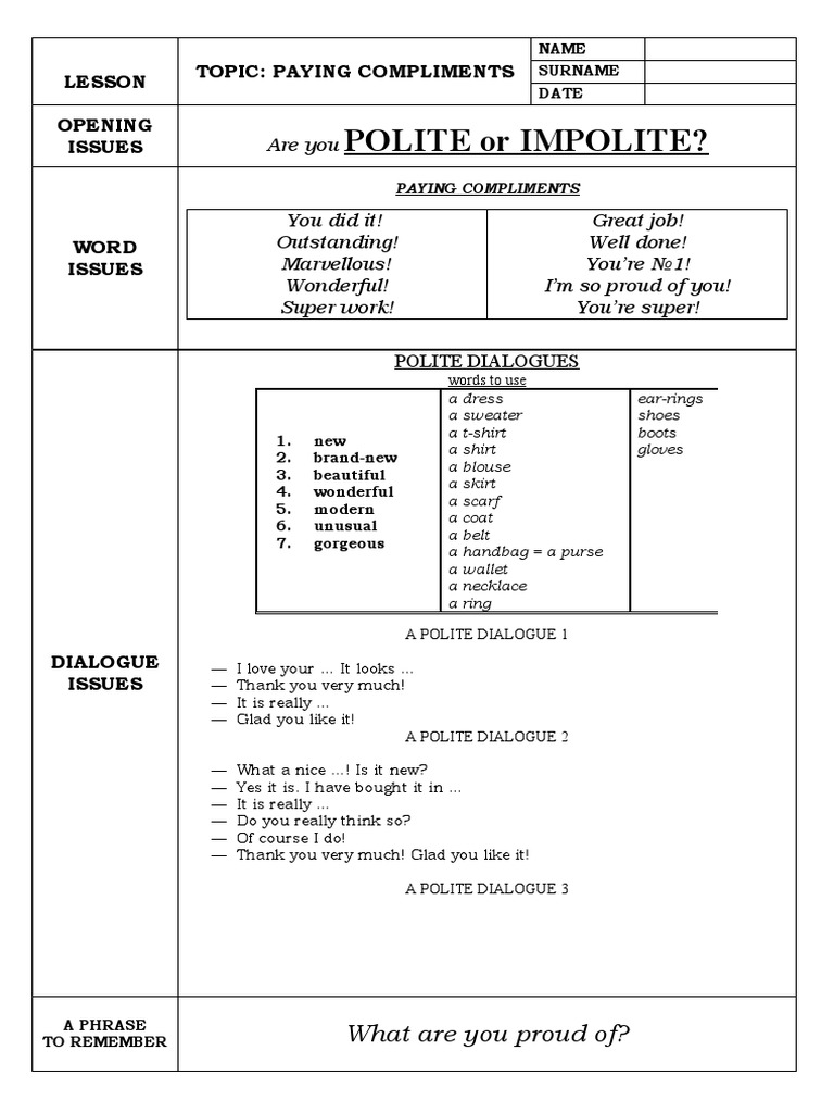 Polite Dialogues | PDF | Style | Dress Codes