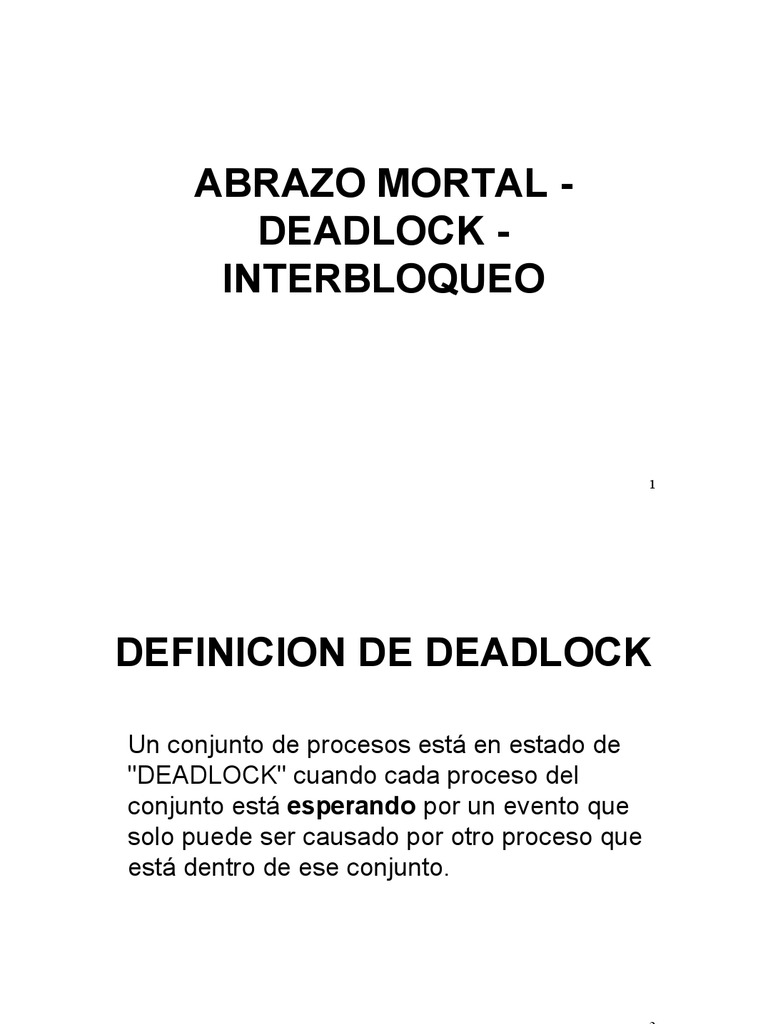 Deadlock | PDF | Informática | Conceptos matemáticos