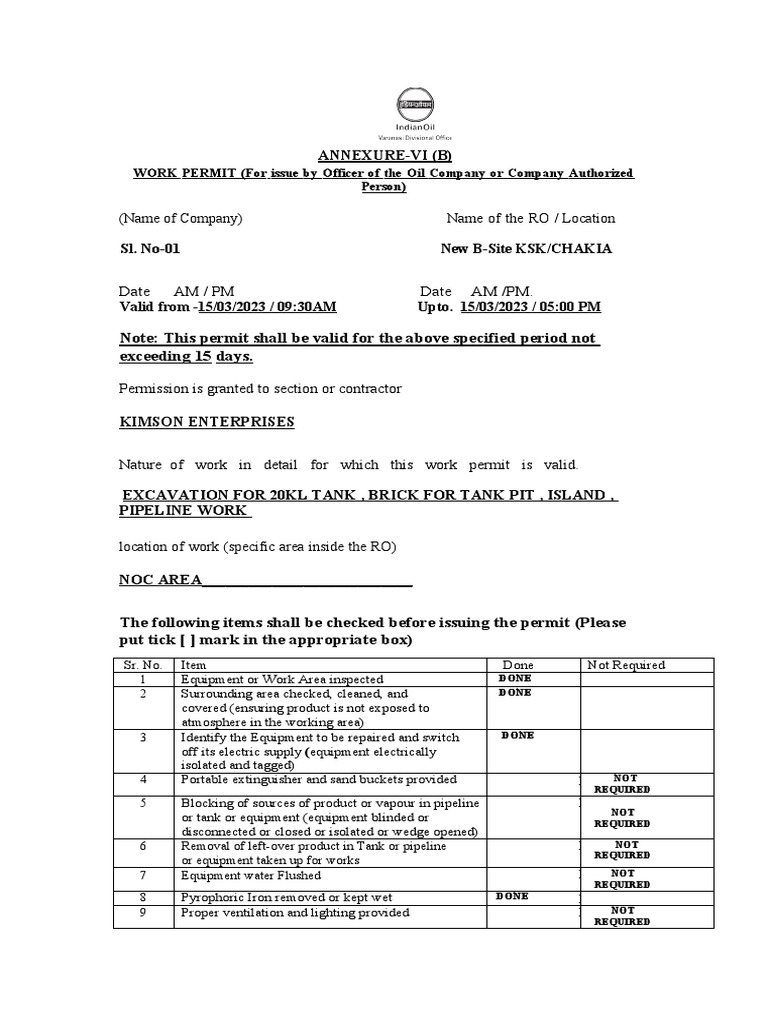 Work Permit 22 Feb 2021 | PDF | Personal Protective Equipment ...