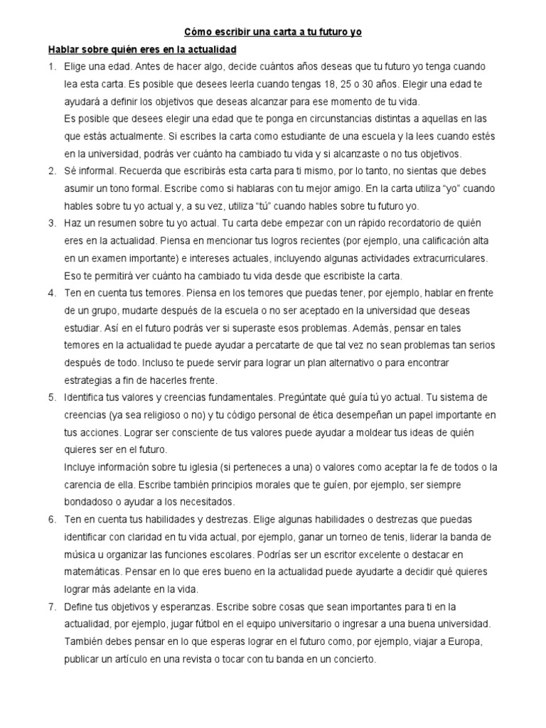 Cómo Escribir Una Carta A Tu Futuro Yo | PDF | Software de la aplicacion