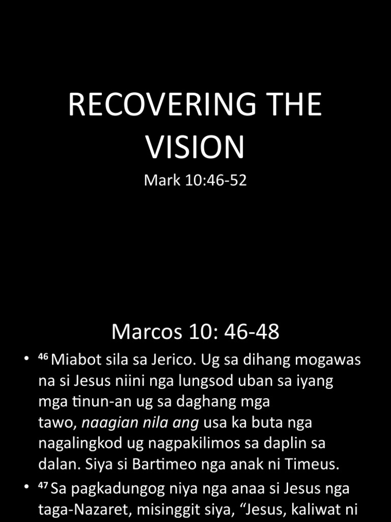 Recovering The Vision | PDF