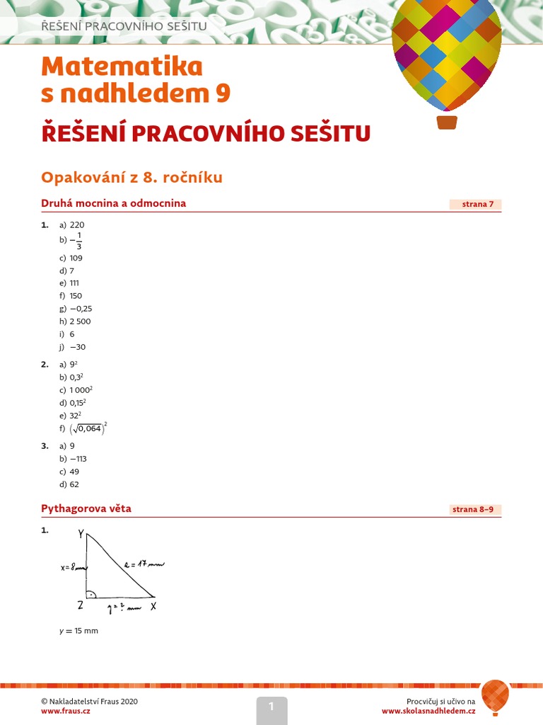 Matematika 9 Řešení | PDF