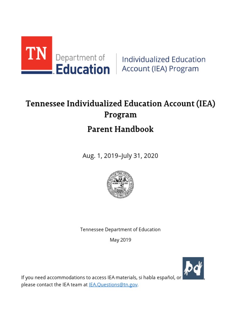 Tennessee Individualized Education Account (IEA) Program Parent ...