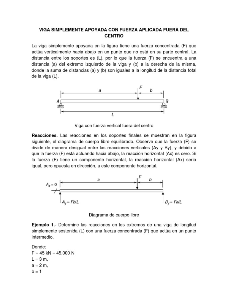 Análisis de Viga Simplemente Apoyada | PDF | Viga (Estructura) | Doblar