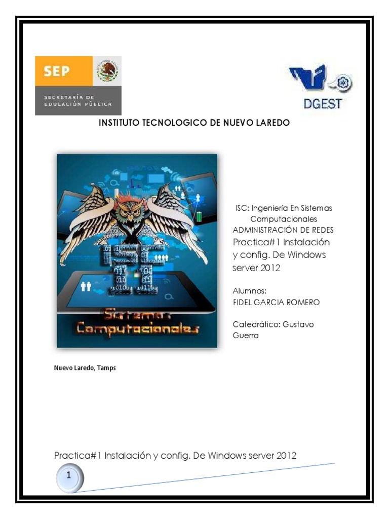 Practica 1 Instalacion y Configuracion de Windows Server 2012 | PDF | Ciencias de la Computación ...