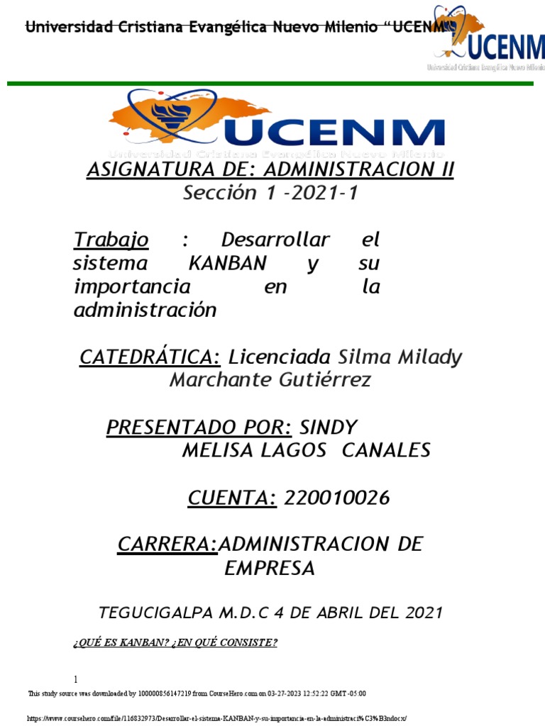Desarrollar El Sistema KANBAN y Su Importancia en La Administraci N | PDF | Inventario ...
