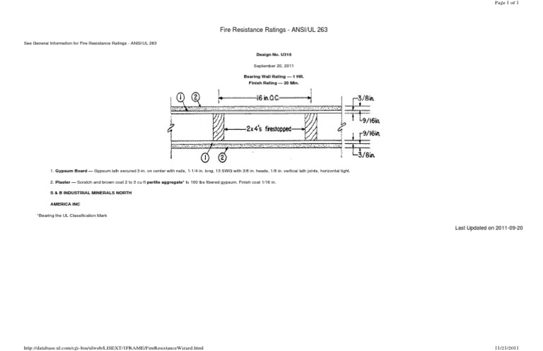 UL 263 Fire Resistance Ratings Guide | PDF