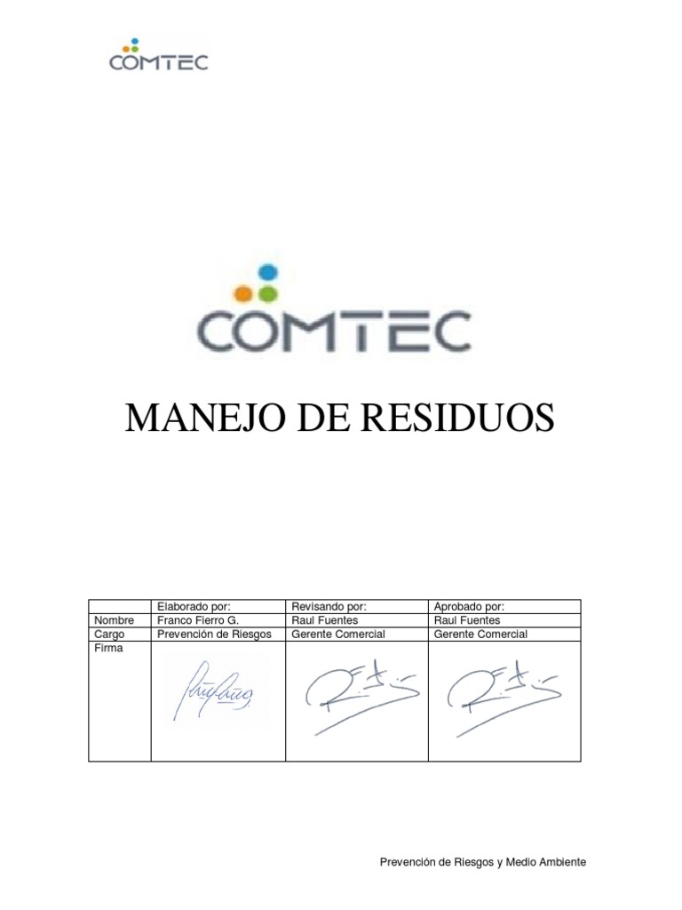 Manejo de Residuos | PDF | Residuos | Reciclaje Manejo de Residuos | PDF | Residuos | Reciclaje
