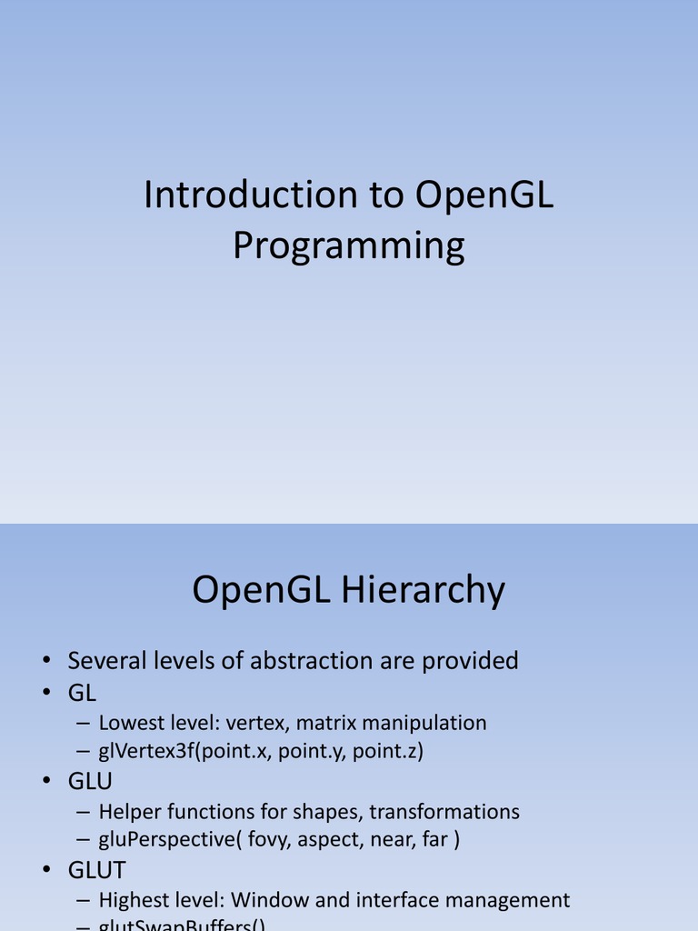 Introduction To OpenGL Programming | PDF | Application Programming Interface | Matrix (Mathematics)