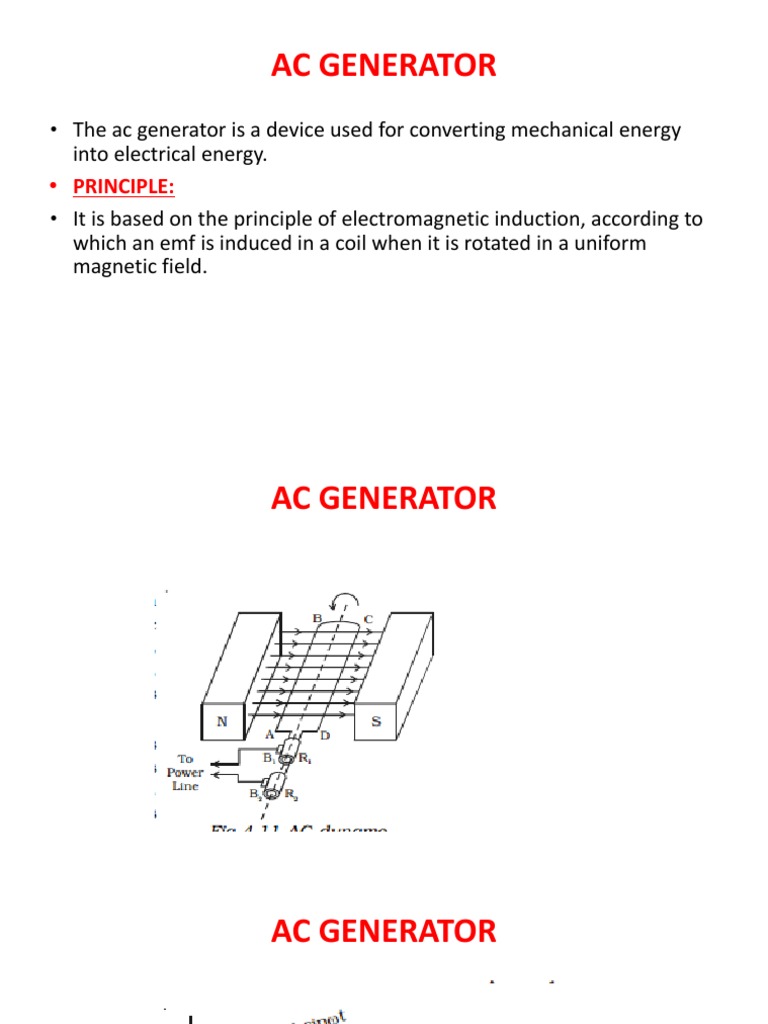 AC Generator | PDF | Electric Motor | Electromagnetic Induction