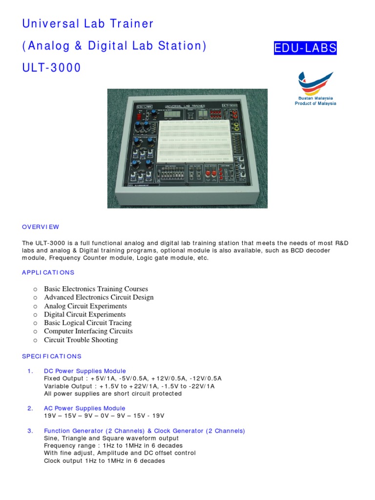 Universal Lab Trainer ULT-3000 Overview | PDF | Computers