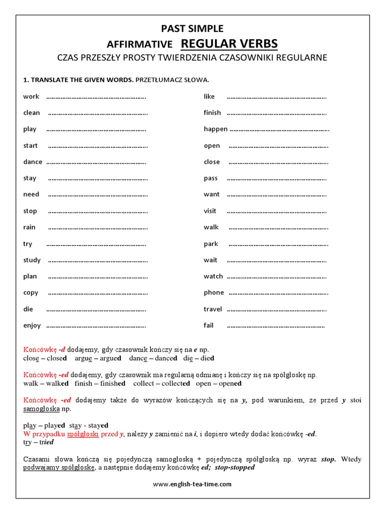 Past-Simple Regular Verbs | PDF