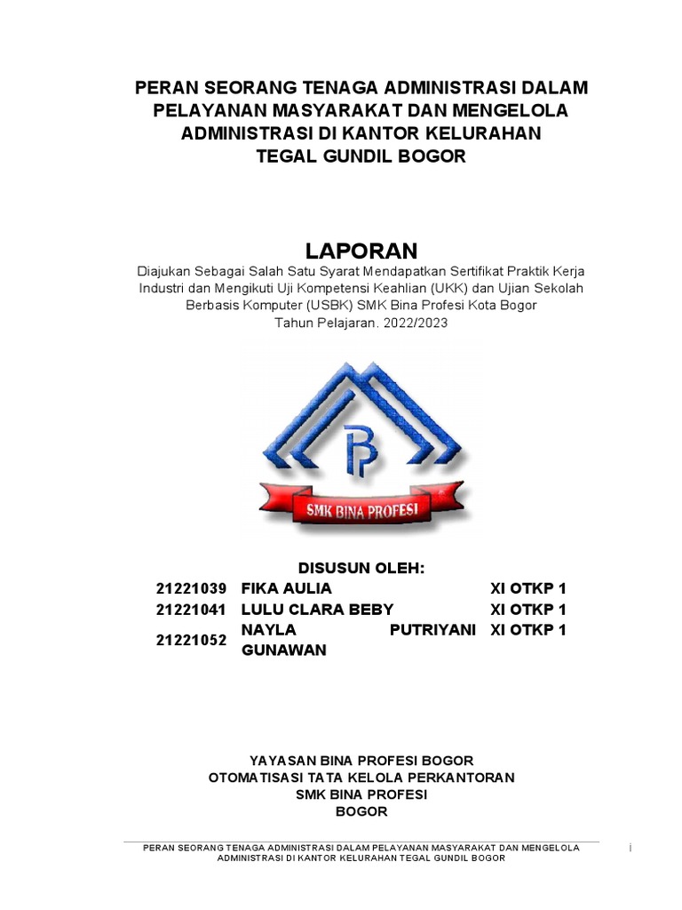 Lembar Pengesahan Kel Tegal Gundil Bogor | PDF