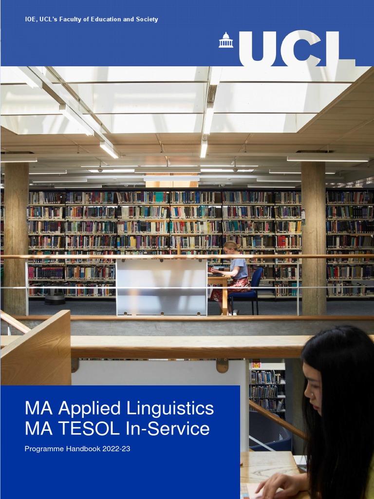 MA Applied Linguistics MA TESOL In-Service: IOE, UCL's Faculty of ...