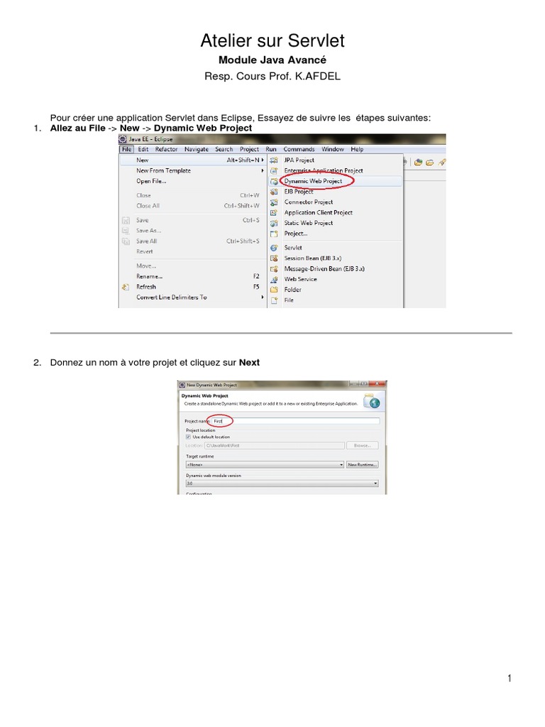 Atelier 1 Sur Servlet | PDF | Java (Langage de programmation) | Programmation informatique