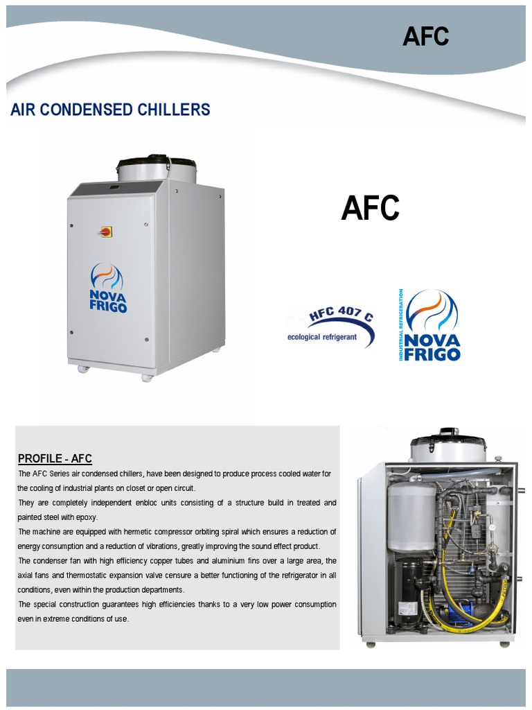 Air Condensed Chillers: Profile - Afc | PDF | Heat Exchanger | Air Conditioning