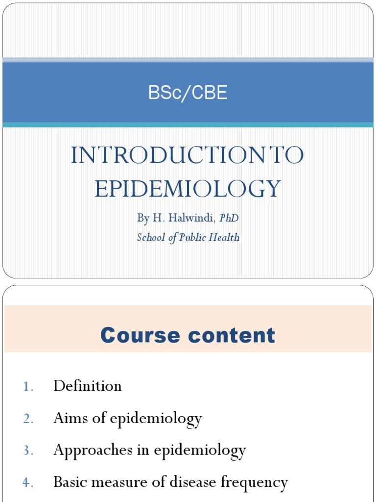 1 Introduction To Epidemiology | PDF | Epidemiology | Incidence (Epidemiology)