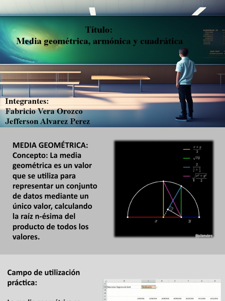 Media Geométrica, Armónica y Cuadrática | PDF | Media cuadrática | Raíz ...