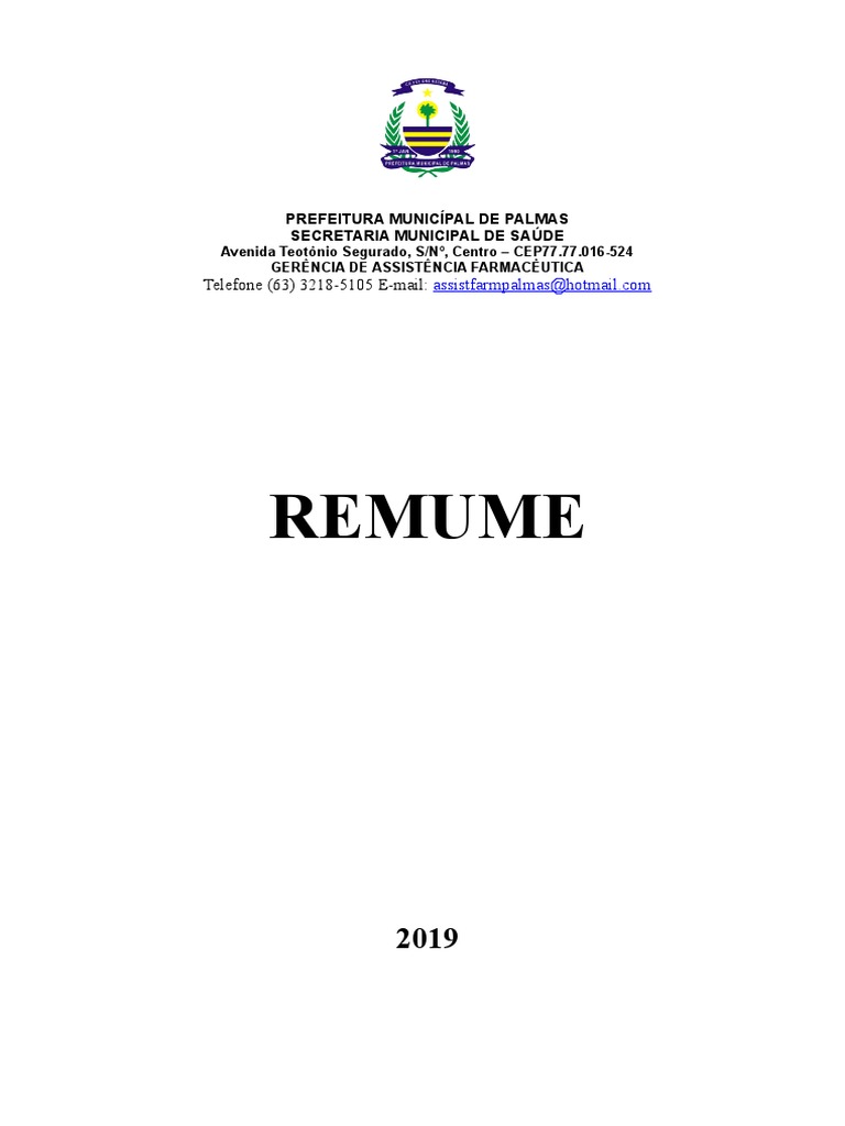 REMUME 2019 Versão para FARMÁCIAS E CSC | PDF | Especialidades médicas ...