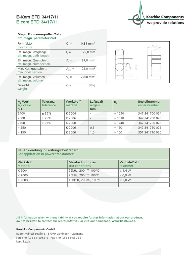 ETD34 Datasheet | PDF