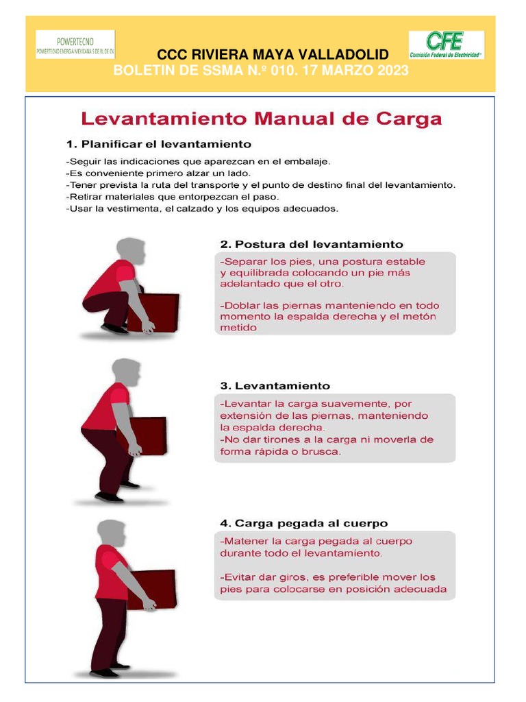 Boletin HSE - 010 Levantaminet Manual de Carga | PDF