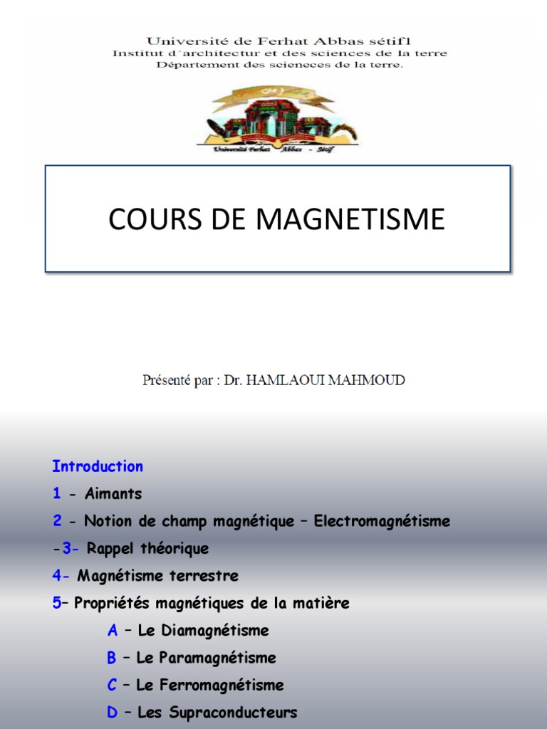 Introduction au magnétisme et ses principes | PDF | Champ magnétique ...