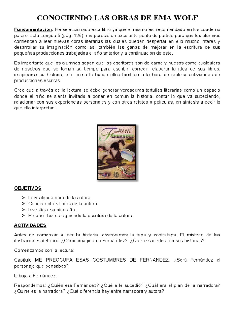 Conociendo Las Obras de Ema Wolf | PDF