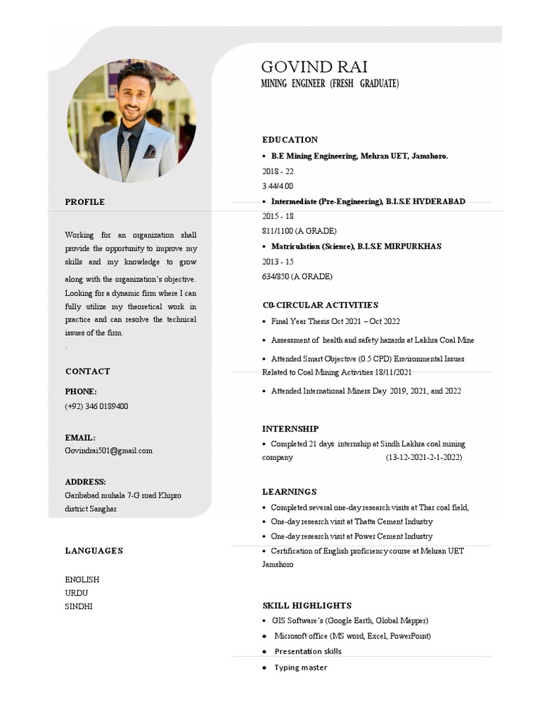 Govind Rai (CV) | PDF