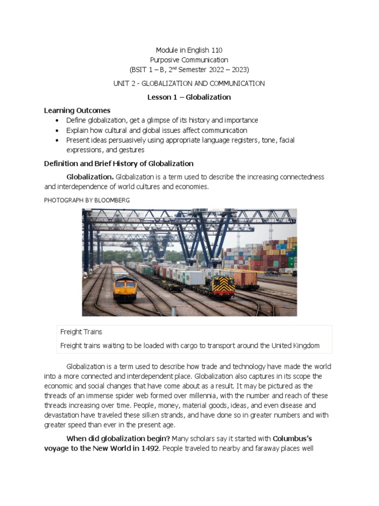 Module in English 110 Part 2 | PDF | Globalization | Communication