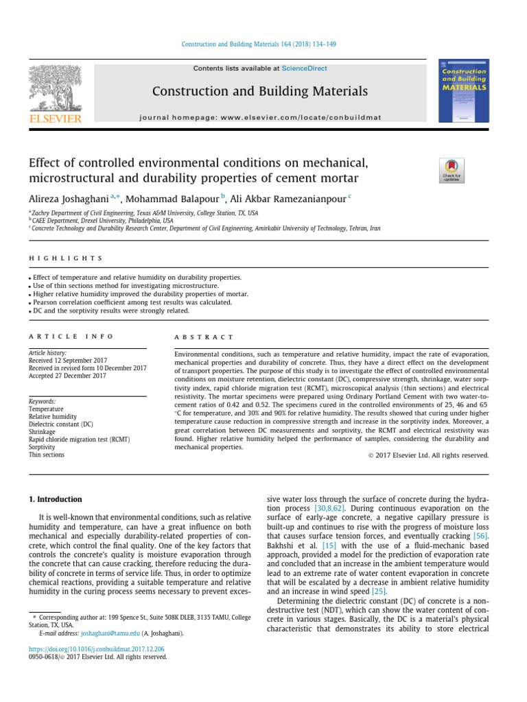 Effect of Controlled Environmental Conditions On Mechanical ...